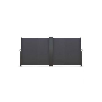 IDMarket Idmarket - Paravent au&szlig;en einziehbar doppelt 180 x 800 cm anthrazitgrau Seitenrollo