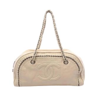Chanel Pre-owned Coco Mark Mini Boston Schultertasche - - Pre-owned - Damen - Beige - ONE SIZE