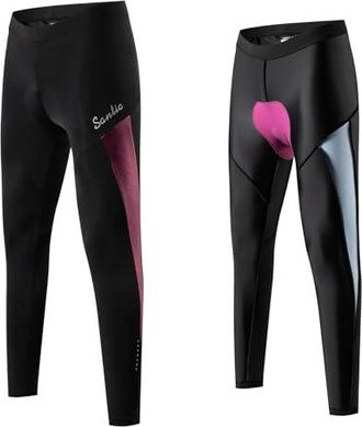 Santic Short de Cyclisme Long Femme Short de Cyclisme Rembourré Short de Cyclisme Long Femme Short de Cyclisme Long pour MTB