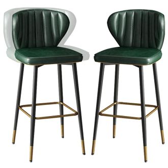 Generic 26/30 Zoll hohe Barhocker mit Kunstlederbezug und Fu&szlig;st&uuml;tze, um 360&deg; drehbare Barhocker f&uuml;r K&uuml;cheninsel, Kneipe, Bistro