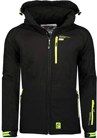 Geographical Norway Ritchoneama Men - Veste Softshell Capuche Homme Impermeable - Manteau Outdoor Blouson Coupe Vent Tactique Resistant - Randonnee Ski Automne Hiver Prin