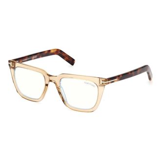 Tom Ford Lunettes Carr&eacute;es Bloquant la Lumi&egrave;re Bleue - Homme - Accessoires - Beige - Taille: 50 MM