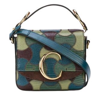 Chlo&eacute; Green Lizard Embossed C Bag Size S