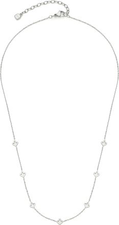 Leonardo Halskette Ciao Janna - feine Spiegelanker-Kette aus silberfarbenem Edelstahl - stilisierten Kleeblatt-Ornamenten - 42-47 cm Länge - Schmuck Geschenk f