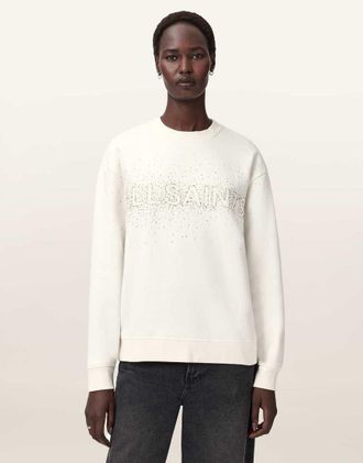 AllSaints Sprinkle Etta - Sweatshirt in Wei&szlig;