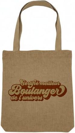 Fabulous Sac Shopping Tote Bag Aspect Lin - Certifi&eacute; meilleur Boulanger de lunivers Pain Viennoiserie Patisserie Artisan - Sac de Courses Toile Epaisse 360g Be