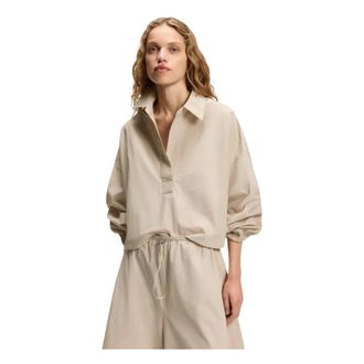 HUGO BOSS Femme, Blouses et Chemises, Beige, Taille: 42 FR Chemise Manches Longues Batefa