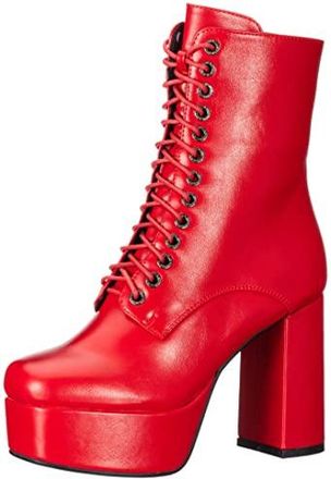 Lamoda Own It, Bateau de Cheville Femme, Red PU, 36 EU