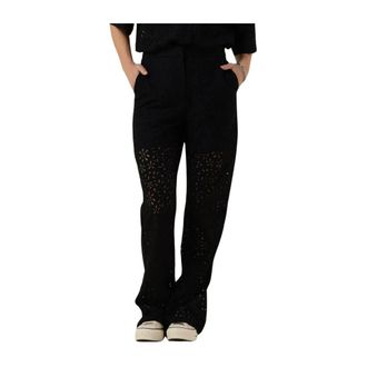 Selected Flared Lace Pants - - Trousers - Damen - Schwarzk - S