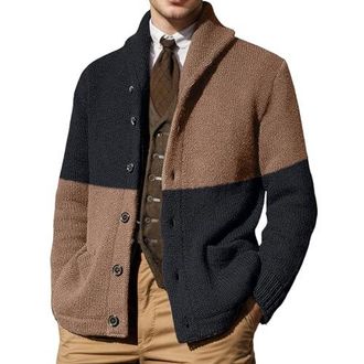 Generic Blousons Homme Vintage Veste Chaude Homme Doux Gilet Cardigan à Manches Longues Pour Ouvert Sur Le Devant Au Design éLéGant Décontracté Au Quotidien E