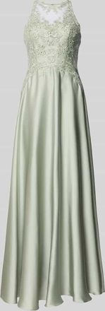 Luxuar Fashion Abendkleid mit floralem Stitching