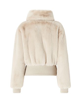 Pinko Faux Fur Bomber Jacket - Beige