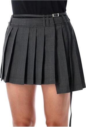 Acne Studios Femme, Jupes, Gris, Taille: 38 FR Mini-jupe pliss&eacute;e