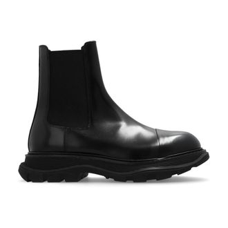 Alexander McQueen Leder Plateau Stiefeletten - - Shoes - Herren - Schwarzk - 40 EU