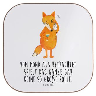 Mr. & Mrs. Panda Untersetzer Glas Fuchs Lord - Geschenk, Tassenuntersetzer, Motivation Spruch, Coaster, gl&auml;seruntersetzer, Cocktail, Neugierig, Tasse, Schick, Mond, Lu