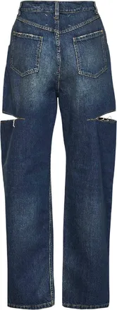 Maison Margiela Slashed Thigh Denim Jeans - Blue