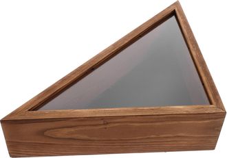 Aboofan Dreieckiger Holzflaggenhalter mit Schutzhülle Dekorative Flaggenbox für Rustikalen Charme im Landhausstil zur Aufbewahrung von Fahnen Blickfang für