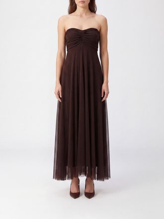 Twinset Robe midi trap&egrave;ze en tulle &agrave; encolure caur et &eacute;paules d&eacute;nud&eacute;es