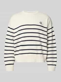 Calvin Klein Jeans Regular Fit Strickpullover aus reiner Baumwolle