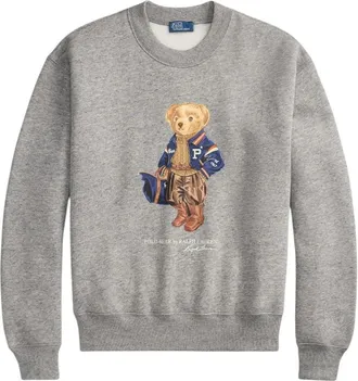 Polo Ralph Lauren SweaT-shirt &agrave; logo Polo Bear brod&eacute; - Femme - Sweatshirts et sweats &agrave; capuche - Gris - Taille: 38 FR