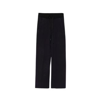 Elisabetta Franchi Pantalon en maille avec logo - Femme - Pantalons - Bleu - Taille: 42 FR