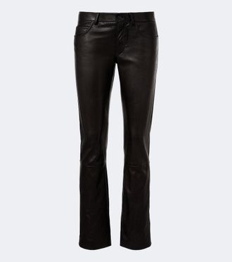 Gucci Gerade Hose aus Leder