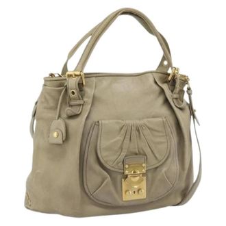 Miu Miu Sac cabas Pre-owned - Femme - Pre-owned - Beige - Taille: ONE Size