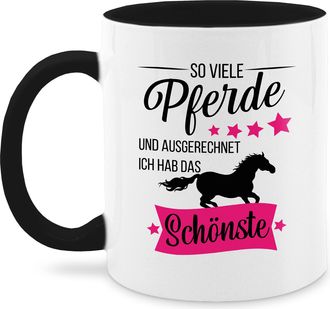 Shirtracer Tasse Tassen 325ml - So viele Pferde und ich hab das sch&ouml;nste - 325 ml - Schwarz - gift for horse lovers pferdetassen spr&uuml;che pferd pferdespruch gro&szlig; 