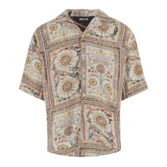 Just Cavalli Homme, Chemises, Multicolore, Taille: XL Chemise en viscose avec imprim&eacute; int&eacute;gral