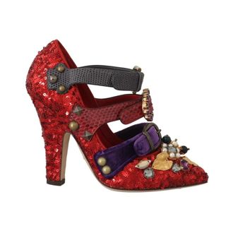 Dolce & Gabbana Rote Bellucci Alta Moda Verzierte Pumps - - Shoes - Damen - Mehrfarbig - 36 EU
