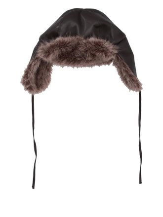 P.A.R.O.S.H. fur-trim hat - Marron