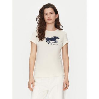 Mustang Jeans Mustang T-Shirt Loa 1016136 &Eacute;cru Slim Fit