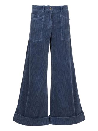 Hannes Roether patch-pocket cuffed trousers - Blau