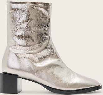 AllSaints Avril - Stiefel in Metallic-Graphitgrau
