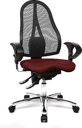 Topstar Topstar ST19UG27 Sitness 15, ergonomischer Bürostuhl, Schreibtischstuhl, inkl. höhenverstellbare Armlehnen, Bezugsstoff bordeaux / rot, 48x44
