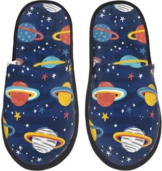 Generic Chaussures De Maison Plan&egrave;tes Et &Eacute;toiles Moyen Pantoufles Pour Femme Et Homme Fuzzy Pantoufles Int&eacute;rieur Et Ext&eacute;rieur Shoes Pour H&ocirc;tels Camping Voyage