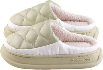 Generic Chaussons Femme Toe Ferm&eacute; Hiver, Pantoufles Plateforme Chaudes avec Doublure Plucheuse, Antid&eacute;rapante &Eacute;tanche pour Int&eacute;rieur Ext&eacute;rieur,Vert,38 EU