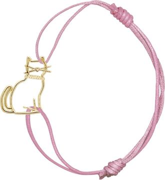 Aliita Aliita, Femme, Accessoires, Rose, Taille: ONE Size Bracelet Cordon R&eacute;glable avec Charm Chat