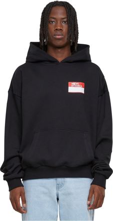 Mister Tee Mens MT2896-Hey My Name is Oversize Hoodie Hooded Sweatshirt, Black, XXL