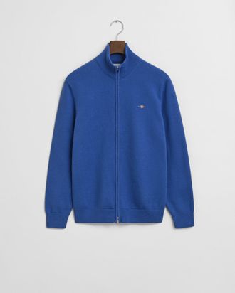 GANT Herren Casual Cotton Strickjacke mit Reißverschluss (XXXL) RICH Blau