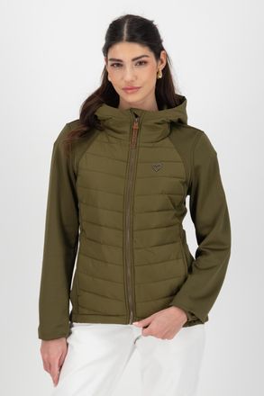 Alife And Kickin Hybridjacke ALIFE & KICKIN SoleneAKA, Damen, Gr. XS, gr&uuml;n (schwarz olive), Web, Obermaterial: 95% Polyester, 5% Elasthan, unifarben, figurbetont h&uuml;ftl