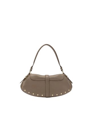Ganni Womens Shoulder Bag B-Kat Coca Mocha Recycled Leather Handbags Hand