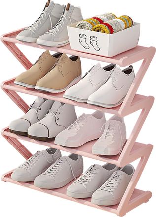 Generico Schuh-Organizer für den Eingangsbereich: Ein platzsparendes mehrstöckiges Aufbewahrungsgitter mit langlebigen Regalen, Schuhhalter für die Vordertür |