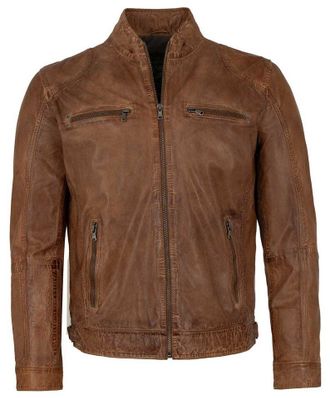 Maddox Lederjacke Alessio MADDOX - Herren Lederjacke Lammnappa d&acute;cognac