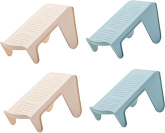 Angoily 4 St&uuml;ck Schuhregale aus Leichtem PP Material Platzsparende Schuhablage f&uuml;r Zuhause Robust und Bruchfest Praktische Schuhf&auml;cher In Blau und Khaki