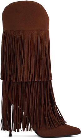 Le Silla bottines Andy 120 mm à franges - Marron