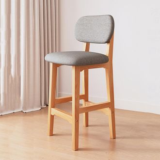 Generic 28 Barhocker In Thekenhöhe, 2er-Set - Barstühle Im Landhausstil Im Mid-Century-Modern-Stil Mit Holzrahmen Und Rückenlehne, Mit Leinen Gepolsterte Küch