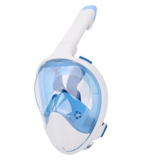 Generic Antibeschlag- und Auslaufsichere Vollgesichts-Schnorchelbrille, Anpassbare Passform, Unterwassererkundung, Blau (S M)