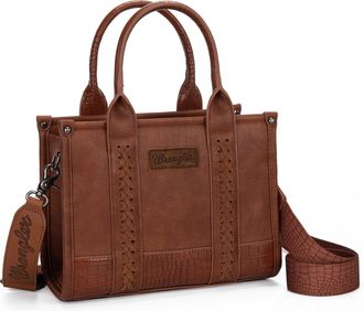Montana West x Wrangler, Tote Bag für Damen, Western, Kuh-Druck, Designer-Handtasche mit Tragegriff oben, Medium