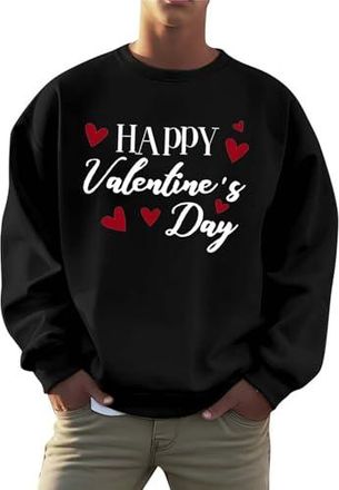 Generic 2026 Sweat-shirt d&eacute;contract&eacute; &agrave; col rond pour homme et femme Motif lettres imprim&eacute;es, Noir, XXL